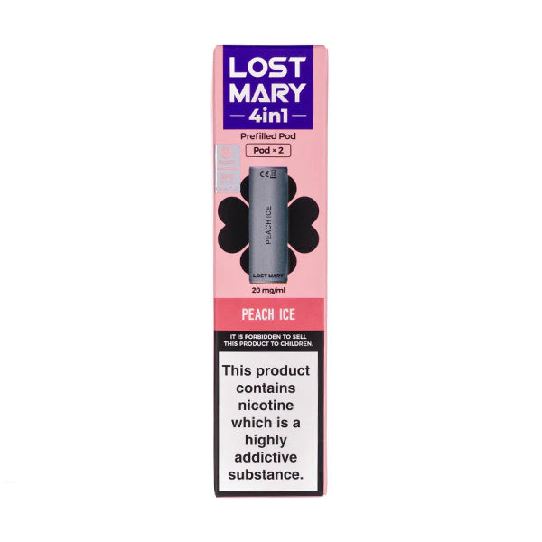 Peach Ice Lost Mary 4-in-1 Pods (2 pods per pack) Bulk Offers (4 packs – eJuicey & Wholesale Coils