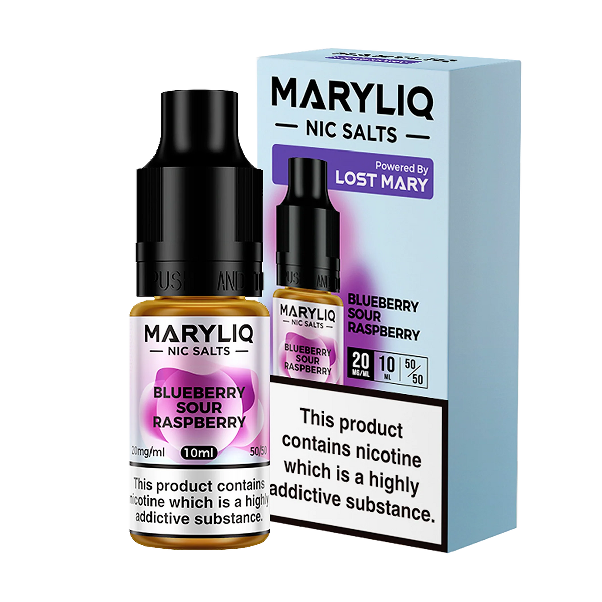 MaryLiq Blueberry Sour Raspberry Vape Liquid 10ml 10mg & 20mg (10 pk ...