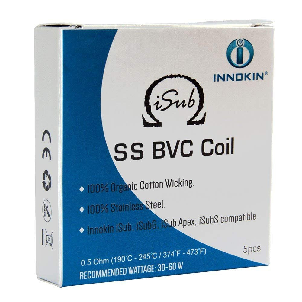 Innokin iSub SS BVC 0.5 Ohm Coils (Pack of 5) - Versatile Vaping with ...